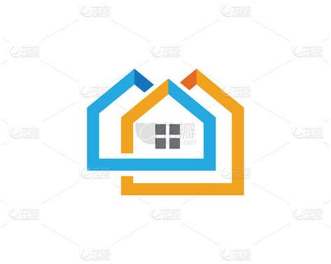 房地产和住宅建筑标识图标模板