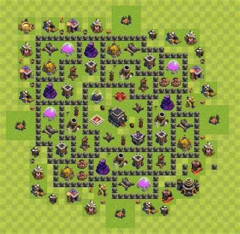 Gute Base Rathaus Level 9 für Verteidigung COC Clash of Clans TH9