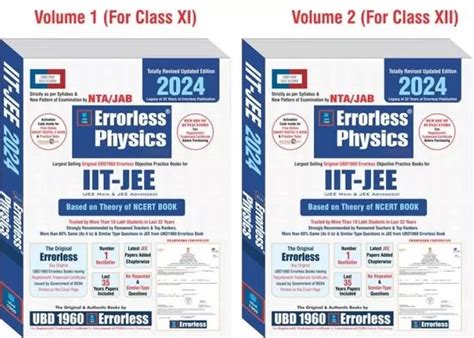 Errorless Physics For IIT JEE Volume 1 2 Set Of 2 Books