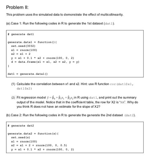 Solved Problem LI This Problem Uses The Simulated Data To Chegg