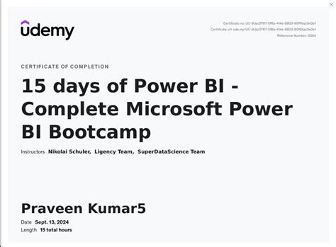 I Have Successfully Completed A Power Bi Course On Udemy Gaining Valuable Insights Into Data