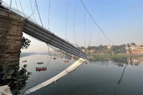 Cctv Footage Of Morbi Bridge Collapse Surfaces Online Deshgujarat