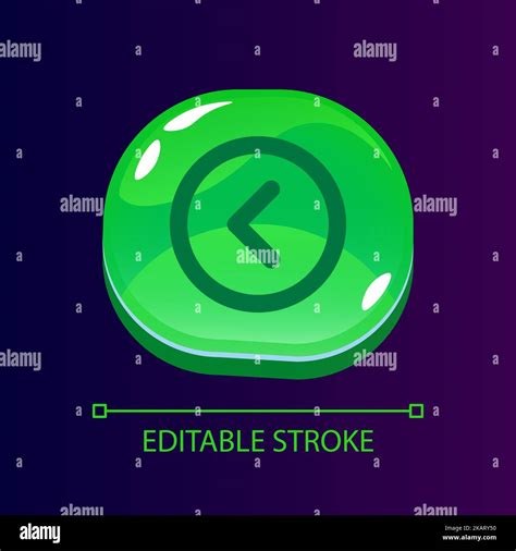 Left Side Pointer Glossy Ui Button With Linear Icon Stock Vector Image