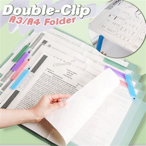 Cithway™ Double Bar Rotating Clip File Folder Desihope