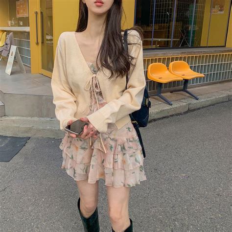 워너비뮤즈 무배🚀 벚꽃룩🌸청순여리핏 리본 스트랩 레이어드 크롭 긴팔 니트 가디건 오픈 볼레로 봄 아우터 데이트룩 여친룩 6col