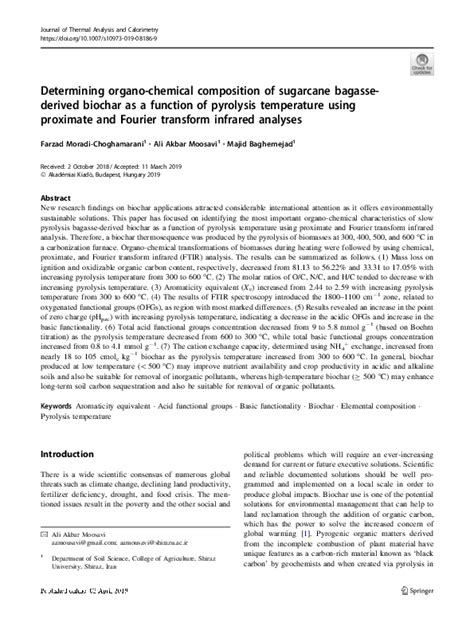 Pdf Determining Organo Chemical Composition Of Sugarcane Bagasse