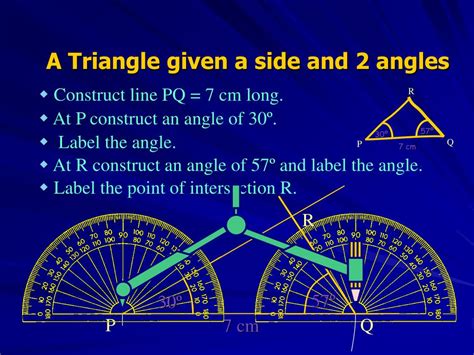 PPT Construct a triangle PQR having PQ 7 cm RPQ 30 º and PQR 57 º PowerPoint