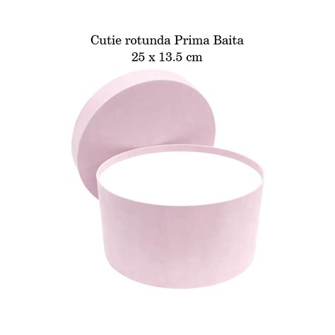 Cutie Trusou Botez Rotunda Catifea Roz