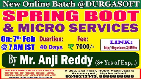 SPRING BOOT MICRO SERVICES Online Training DURGASOFT YouTube