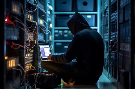 Premium Ai Image Anonymous Hacker Typing Computer Laptop Concept Of