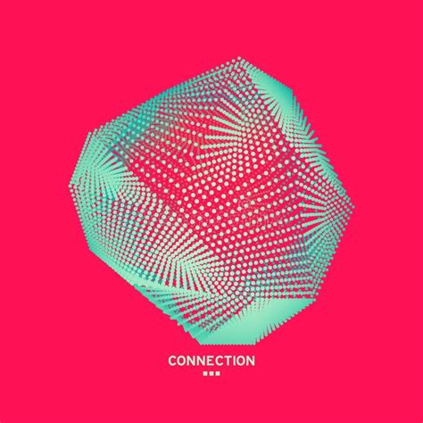 wireframe object with lines and dots abstract 3d connection structure