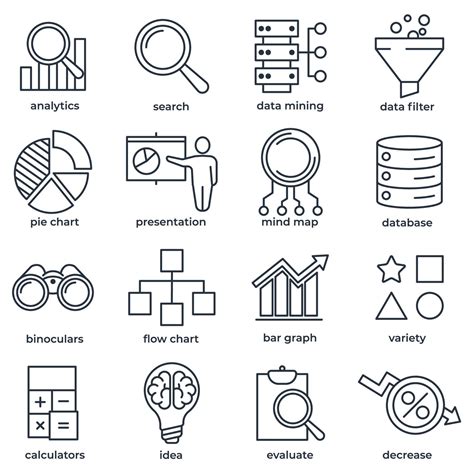 Set Of Data Analysis Icon Logo Vector Illustration Data Analysis Pack Symbol Template For