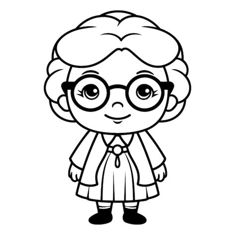Premium Vector Cute Cartoon Girl With Glasses Isolated On White