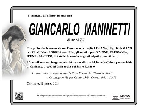 GIANCARLO MANINETTI Zanfrini Onoranze Funebri