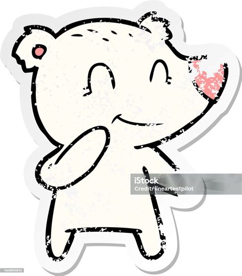 웃는 북극곰 만화의 고민 스티커 곰에 대한 스톡 벡터 아트 및 기타 이미지 곰 귀여운 극지 기후 Istock