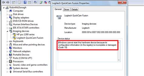 Windows Cannot Start This Hardware Device Because Its Configuration Information Code 19 Fix