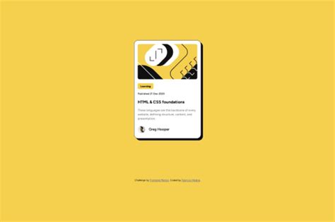 Frontend Mentor Blog Preview Card With Html And Css Coding Challenge