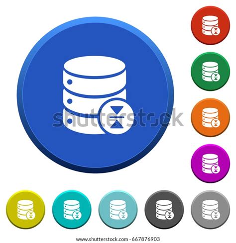 Select Database Table Row Round Color Stock Vector Royalty Free