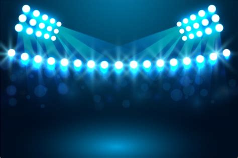 빛나는 경기장 조명 효과 무료 벡터