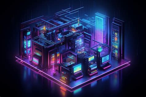 Premium Photo Isometric Data Flow Processing