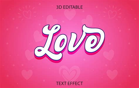 Premium Vector Editable Text Effect Love 3d Text Style Template Text Effect Vector Art
