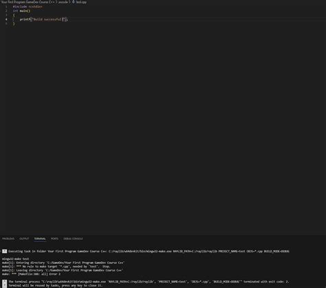 Error When Running Build Task In VSCode Ask GameDev Tv