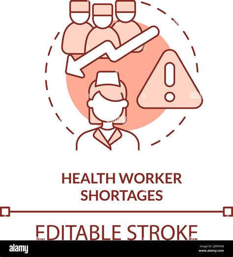Health Worker Shortages Red Concept Icon Stock Vector Image And Art Alamy