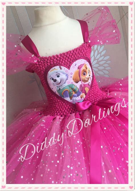 Pink Paw Patrol Tutu Dress Skye And Everest Dress Costume Tutu Dress