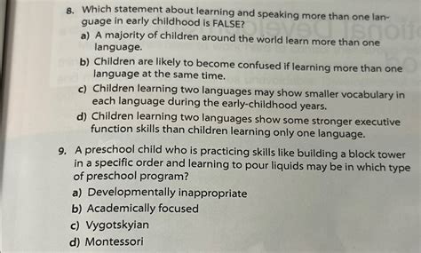 Solved Which Statement About Learning And Speaking More Than