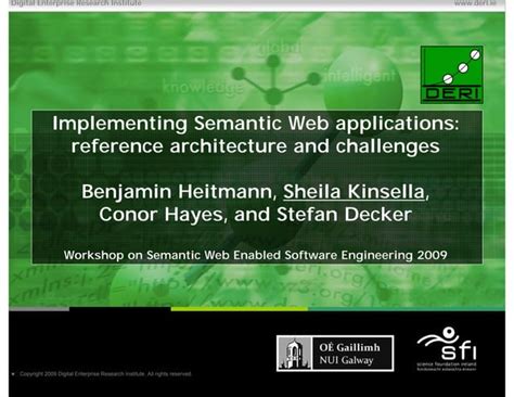 Implementing Semantic Web Applications Reference Architecture And