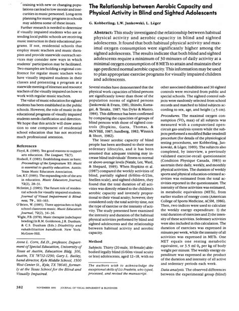 Pdf The Relationship Between Aerobic Capacity And Physical Activity