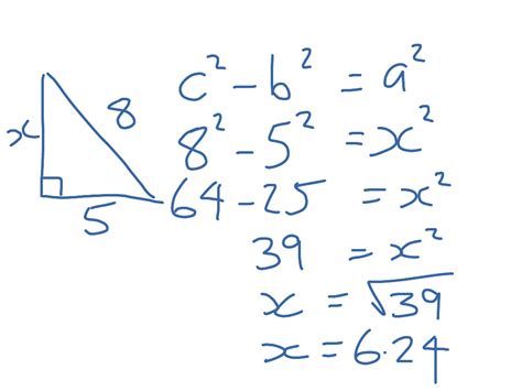 Pythagoras Finding Unknown Side Math Showme