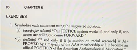 Solved 86chapter 6exercisessymbolize Each Statement Using