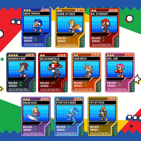 All Of The Data Cards For First Attack Actions In Sonic The Hedgeblog