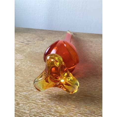 Mid Century Modern Fenton Glass Orange And Yellow Bud Vase Chairish