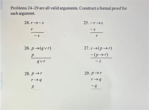 Solved Problems 24 29 ﻿are All Valid Arguments Construct A