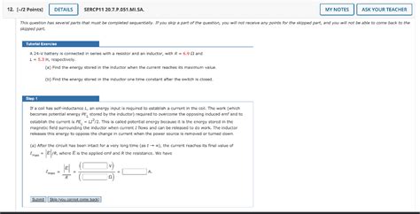 Solved 11 2 Points] Details Sercp11 20 6 P 043 My Notes