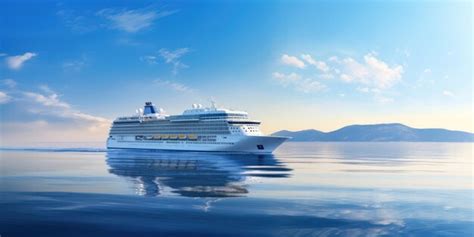 Premium Ai Image Shot Of Large Cruise Ship At Deep Blue Sea