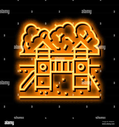 Playground Park Neon Glow Icon Illustration Stock Vector Image And Art