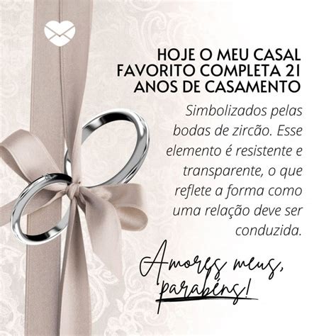 21 Anos De Casados Mensagens Para Bodas De Zircão