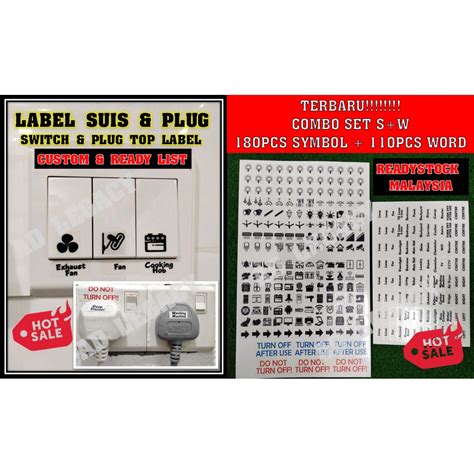Terbaru Dan Boleh Custom Label Suis And Plug Plug Top And Switch