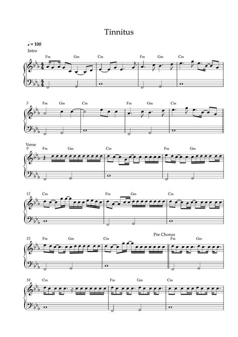 Txt Tinnitus Easy Piano Sheet Sheet By Pianella Piano