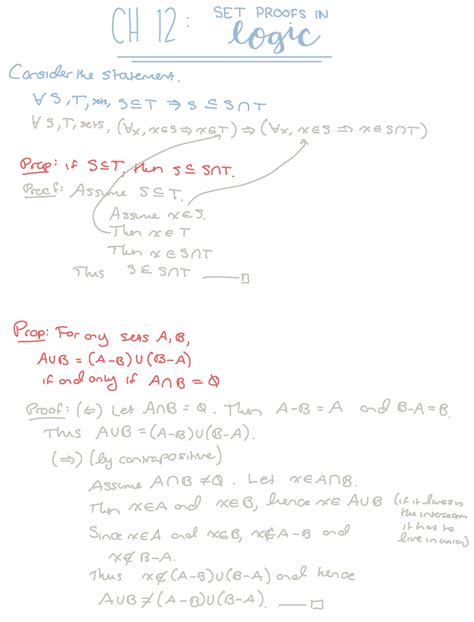 Ch 12 Set Proofs In Logic H 12 Set Proofs In Logic Considerthe Statement Y S T Sets Set S E S