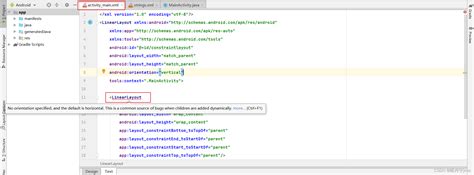 Android Studio No Orientation Specified And The Default Is