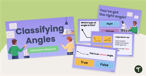 Classifying Angles Right Acute Obtuse Interactive Task Cards Teach Starter