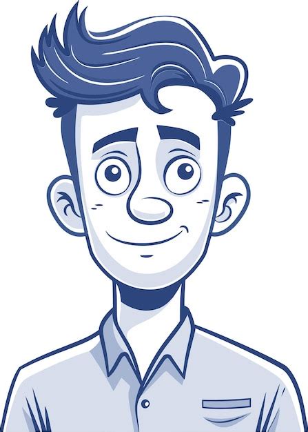 Premium Vector A Cartoon Drawing Of A Man With A Smile On His Face