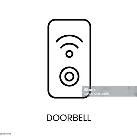무선 액세스 알림 시스템을 보여주는 스마트 신호가 있는 초인종 아이콘 스마트 홈 비주얼 장치 브랜딩 및 Ui 요소 편집 가능한 획이 있는 벡터의 라인 아이콘에 사용됩니다 0