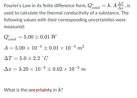 Solved Fouriers Law In Its Finite Difference Form Qcond