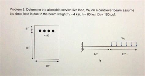 solved problem 2 determine the allowable service live load