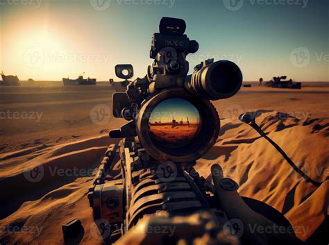 Shoot From Weapons In First Person View Shooting In A Computer Game Stock Photo At